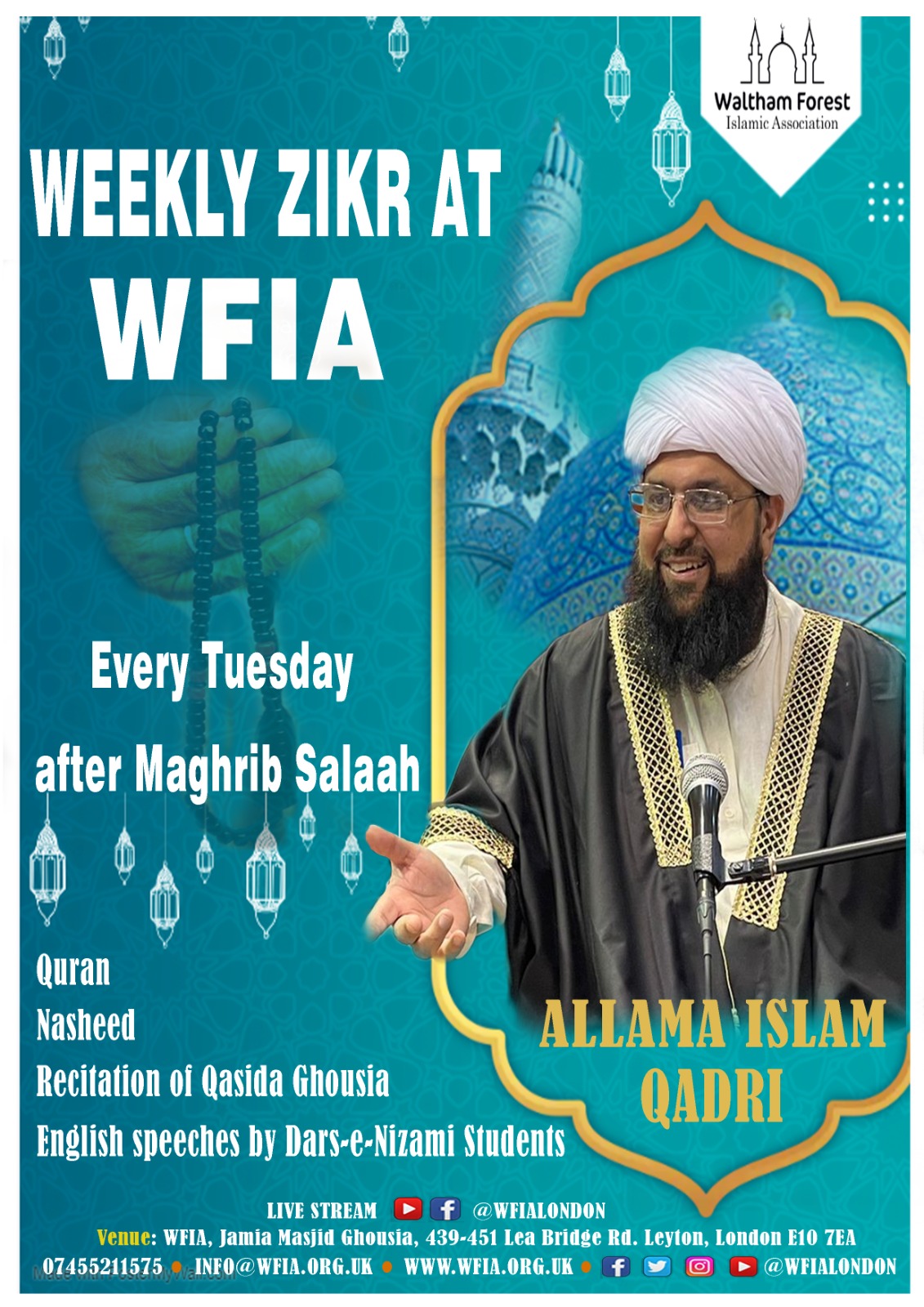 WFIA | Lea Bridge Road Mosque | – Jamia Masjid Ghousia
